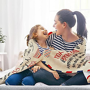 Birthday Gifts for Mom Throw Blankets to My Mom Blanket from Daughter Son Sunflower Flannel Throws Ultra Soft for Couch Bed 50x60 Inches