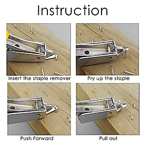 GEARLINTON Staple Remover Heavy Duty for Upholstery Staple Puller Lifter with Ergonomic Handle for Removing Nails in Furniture Carpet Floor Carton, Yellow