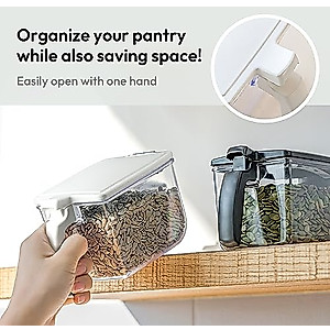 carrotez 2 Pack Airtight Spice Containers with Labels and Spoons, Food Storage Containers for Herbs, Coffee, Seasoning Organization, BPA free - White