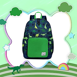 VASCHY Kids Backpack for Boys, Cute Lightweight Water Resistant Preschool Backpack for Boys and Girls Kindergarten Bookbag Dinosaur
