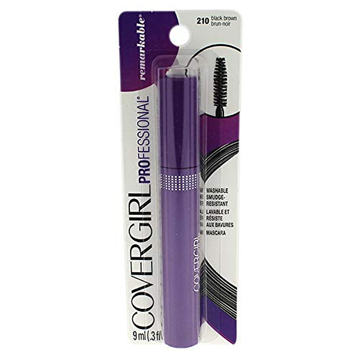 COVERGIRL Professional & Remarkable Mascara Black Brown, Long Lasting, 0.3 Fl Oz, Smudge-Proof Mascara, Voluminous Mascara, Lengthening Mascara, Resists Swipes and Smears, Darkens and Defines All Day