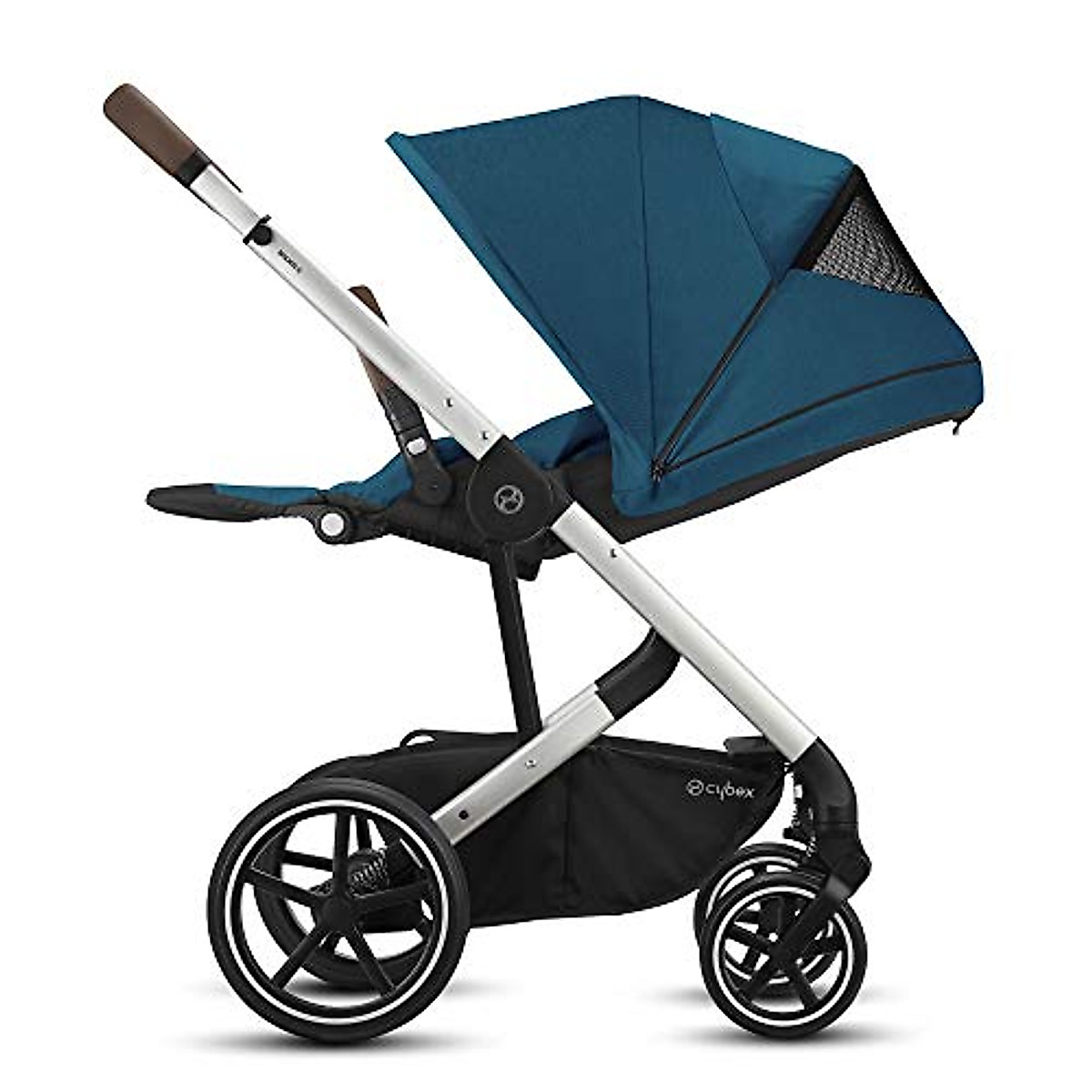 Cybex Balios S Lux Toddler and Baby Stroller with Reversible Seat, Unique One-Pull Harness, and Multiple Recline - Travel System Ready, with One Hand Fold, River Blue