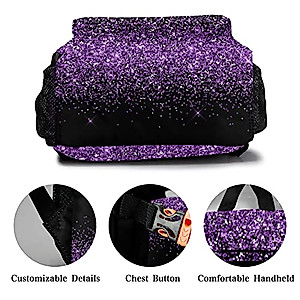 ArtGift Custom Print Purple Butterfly Waterproof Backpack for Birthday Holiday Gift, 12.2(L) x 5.9(W) x 16.5(H) Inch