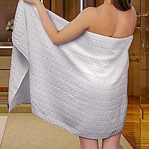 Alusa Home Ultra Soft & Plush 700 GSM Luxury Bath Sheets | Pack of 2 | Extra Large 35x70 Inches | 100% Zero-Twist, Long-Staple Cotton | Remarkably Absorbent (White)