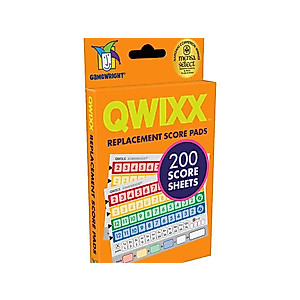 Gamewright Qwixx, Replacement Score Cards Action Game Multi-colored 1 Pack