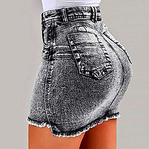 LISTHA Women Summer Short Jeans Denim Female Pockets Wash Denim Mini Skirts