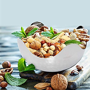 Bezrat Hammered Stainless Steel Serving Bowl –Multipurpose Decorative Metal Wave Bowl (6" x 6")