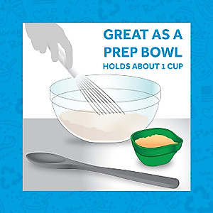 Re-Play Made in USA 8 Oz. Dip 'n' Pour Toddler Bowls, Set of 4 - Dishwasher and Microwave Safe Snack Bowls with Deep Sides and a Wide Flat Bottom - 3.5" x 3.5" x 2", Mint