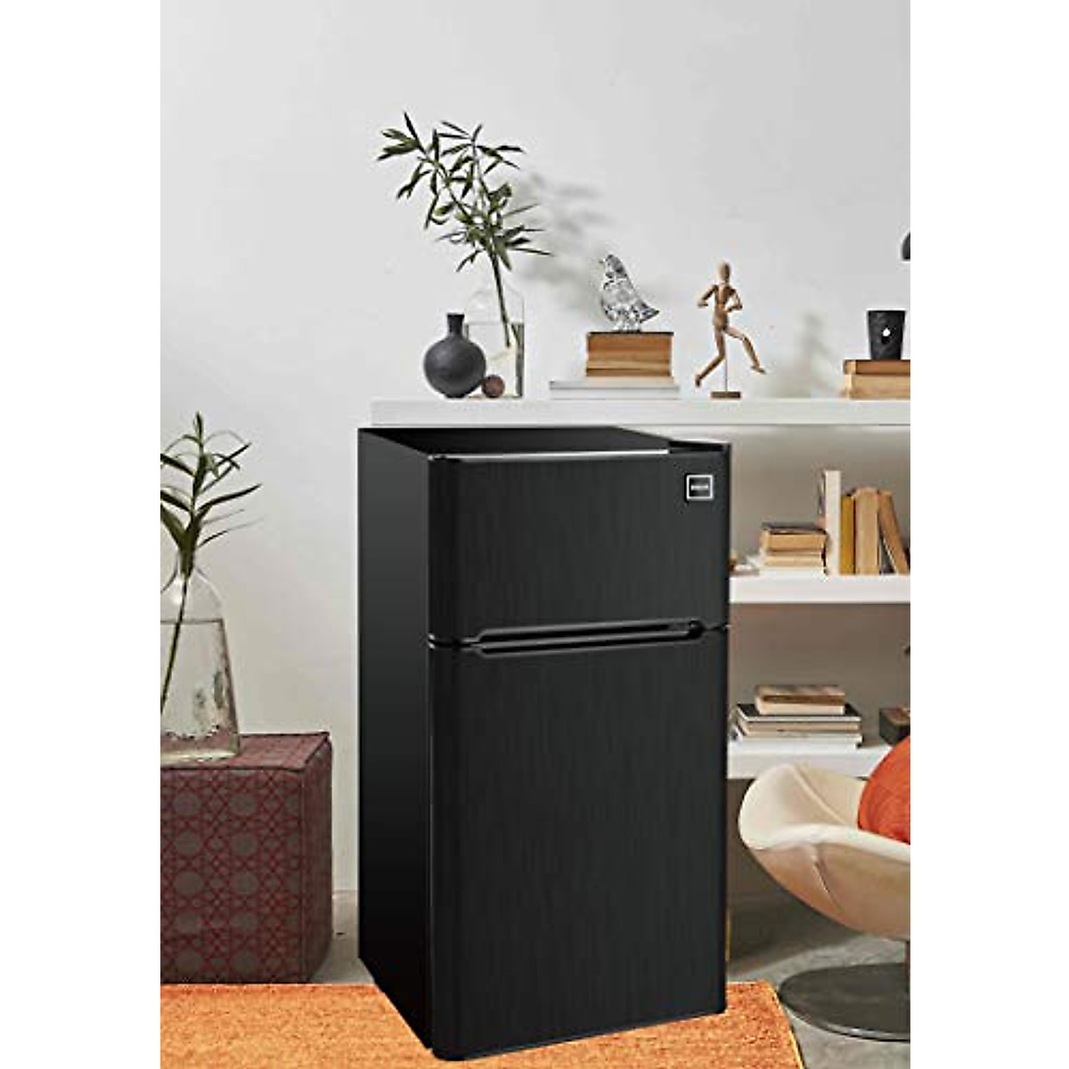 RCA RFR469 2 Door Refrigerator/Freezer, 4.6 cu ft, Black Stainless Steel, Gunmetal