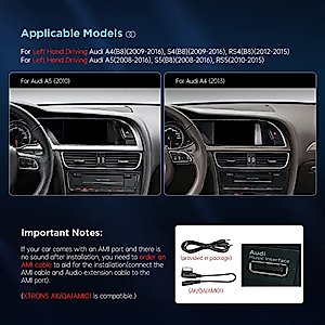 XTRONS 10.25” IPS Touch Screen Car Stereo Android 12 Qualcomm Octa Core GPS Navigator MMI Control Retained Built-in Car Auto Play Android Auto Support OBD DVR for Audi Multimedia A4 S4 RS4 A5 S5 RS5
