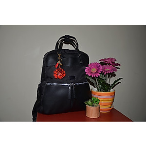 Popfizzy Rhinestone Red Rose Keychain for Women, Flower Keychain Accessories, Rose Backpack Keychain, Bling Gifts for Women