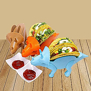 Dinosaur Taco Holders Set of 3,Holds 2 Tacos Each,Dinosaur Taco Stand for Kid,Tortilla Holder for Fun Taco Tuesday Party