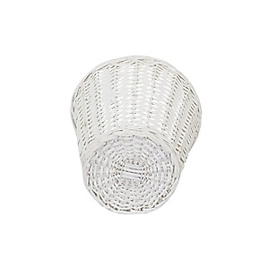 Household Essentials White Small Willow Wicker Waste Basket
