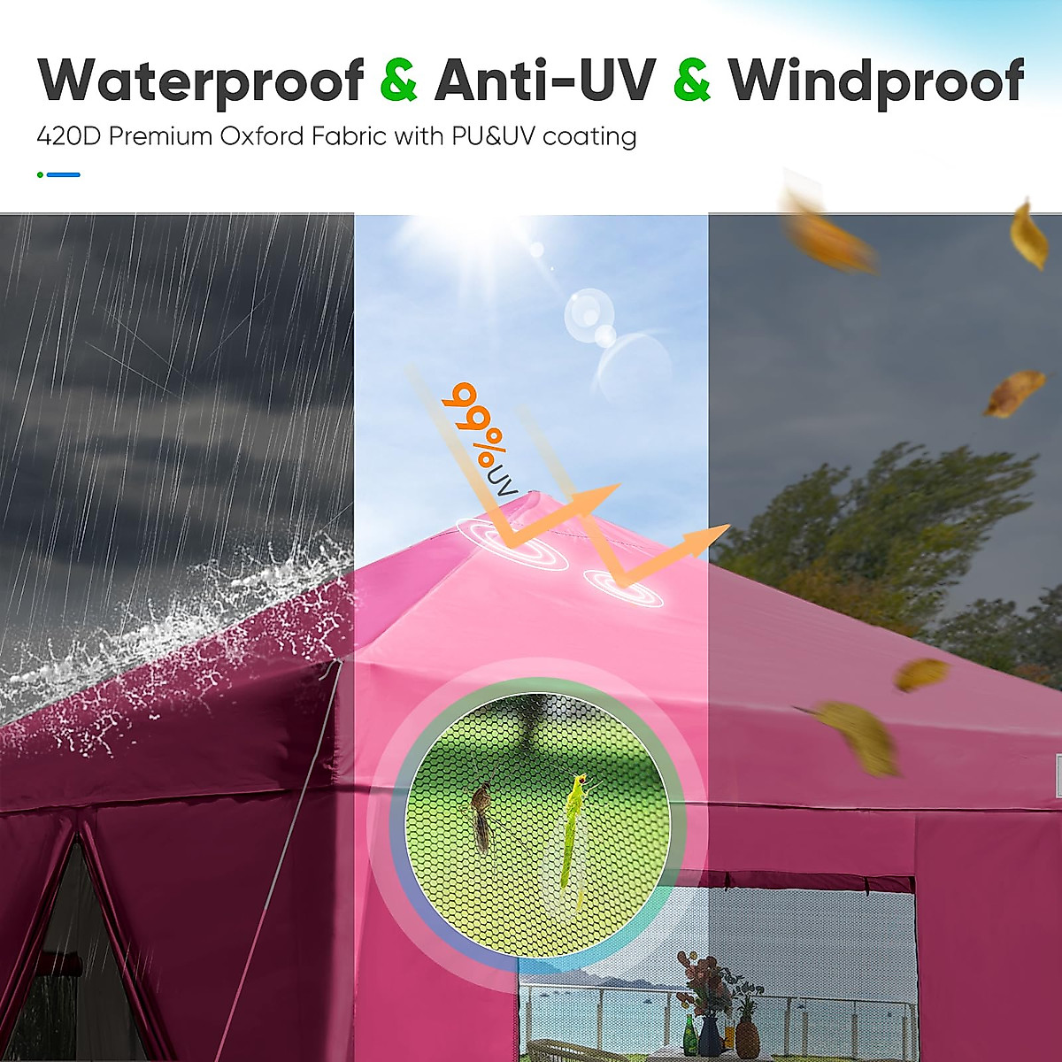 Quictent Privacy 10x10 Pop up Canopy Tent with Sidewalls and Roll-up Ventilated Windows, One Person Setup, Easy Outdoor Commercial Gazebo Shelter Enclosed Waterproof, Bonus 4 Sandbags