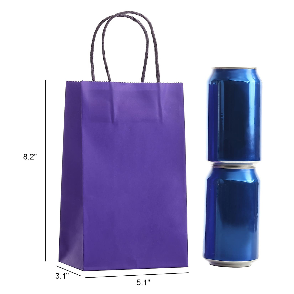 Florskoye Gift Bags 24 Pieces Kraft Paper Party Favor Bags with Handles, 8 Colors Rainbow Goodie Bags Candy Bags Bulk for Kids Birthday, Baby Shower, Christmas, Parties, Wedding (Small Gift Bags 5.1 x 3.1 x 8.2 Inch)