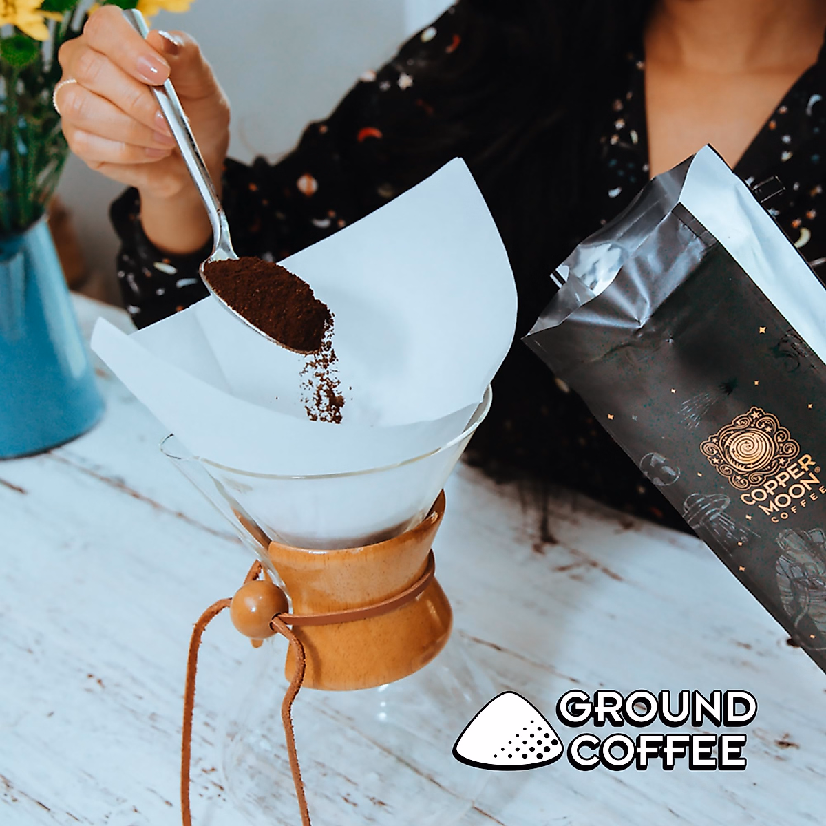 Copper Moon Ground Coffee, Medium Roast, Cold Brew Special Blend, 32 Oz