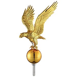 Yescom Flagpole 14" Eagle Topper Gold Finial Ornament for 20/25/30Ft Telescopic Pole Yard Outdoor