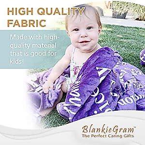 BlankieGram Christian Blanket - “Faith” Plush Throw Blanket - Inspired Gifts Ideas for The Entire Family, Comfort Gifts, Purple