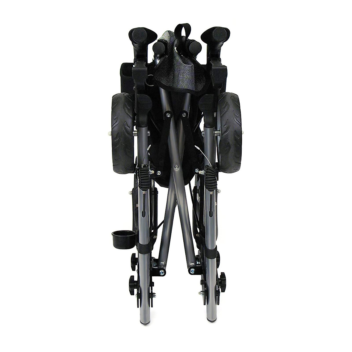 HealthSmart Walker Rollator with Seat and Backrest, Adjustable Handle Height, FSA HSA Eligible, Removable Storage Bag and a Durable Lightweight Frame That Folds While Supporting up to 300 pounds