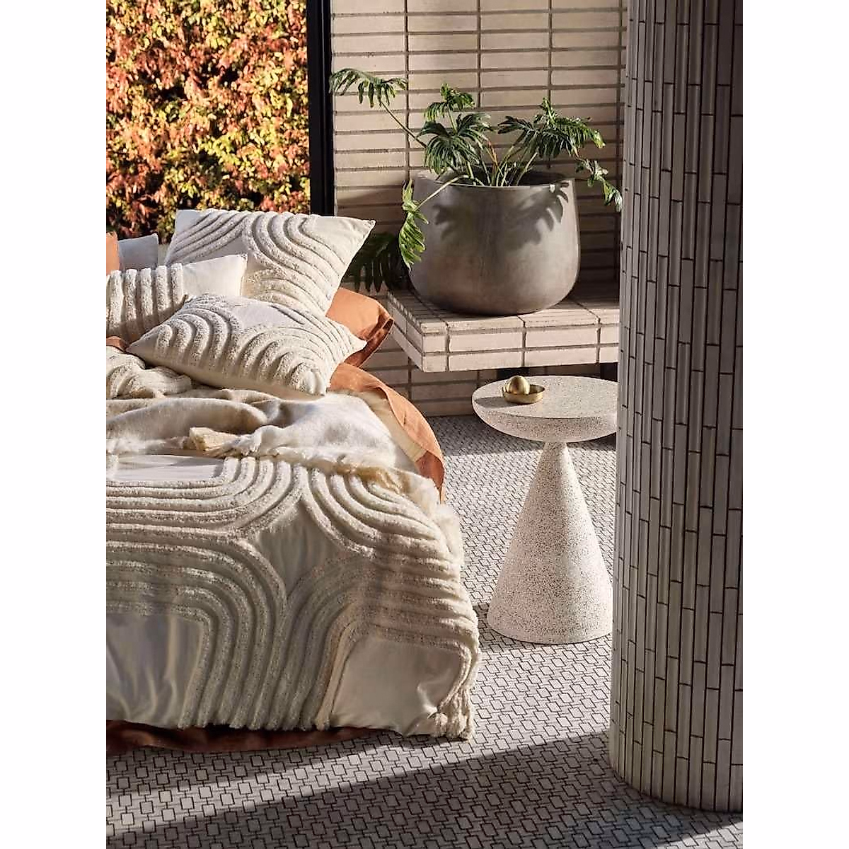 Tufted Duvet Cover King Boho Bedding Tufted King Size Duvet Covers for All Season 1 Duvet Cover 2 Pillow Shams Shabby Chic Bedding Home Bedding Duvet Cover (White-King Size-90x104)