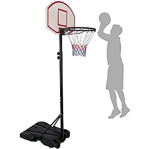 HomGarden Mini Portable Basketball Hoop Stand for Kids Juniors 8 ft Adjustable Height Backboard Starter Basketball System w/Wheels Indoor Outdoor