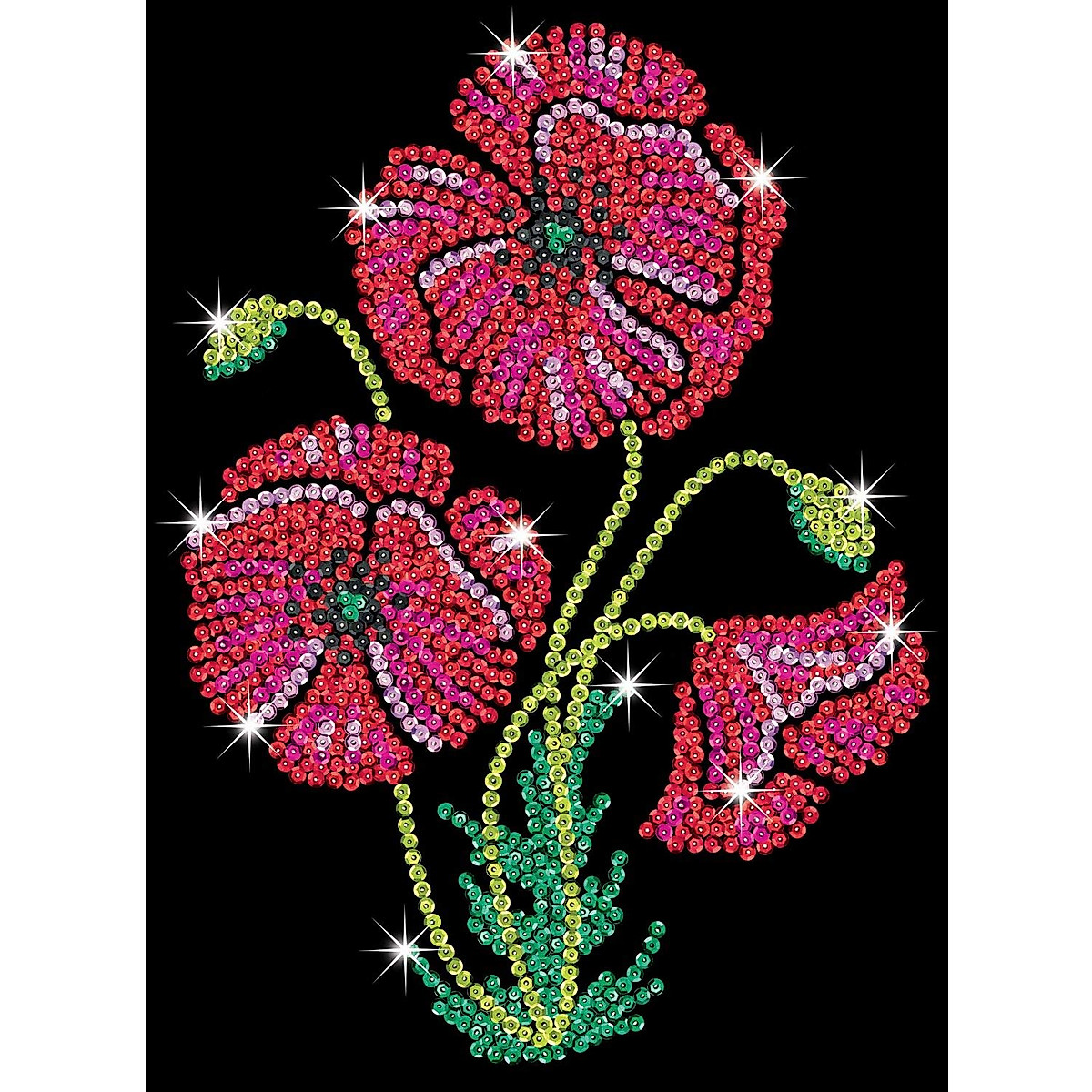 Sequin Art Purple Poppies, Sparkling Arts and Crafts Kit; Creative Crafts for Adults and Kids