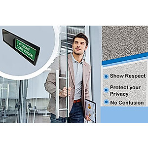 Black Do Not Disturb Sign | SHUTTER CHANGES WHEN YOU PUSH IT | For Home, Offices,Hotels, Hospitals (Don't Disturb, Welcome Signs) Also includes double sided tape mounting.