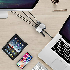 6 in 1 USB-C HUB Docking Station Multi Function Type C to Dual PD USB 3.0 Hubs Converter