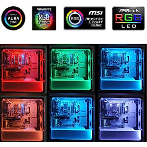 airgoo PC RGB LED Strip Light, 36 LEDs 2pcs 12inch Magnetic LED Strip for Motherboards 12V 4Pin RGB LED Header, Easy to Install with Magnets or Back Self-Adhesive