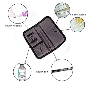 Apollo Walker Insulin Cooler Travel Case Diabetic Medication Cooler with 2 Ice Packs and Insulation Liner(Gray)