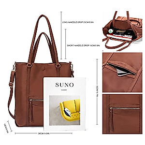 Tote Bag for Women-Reversible Woman Purses and Handbags Top Handle Satchel Purse Large Shoulder Handbag(22130-D.Brown)