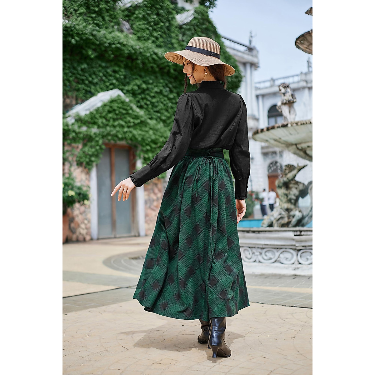 Scarlet Darkness Renaissance Shirt Women 1800s Victorian Edwardian Blouse Long Sleeve Shirt Black S