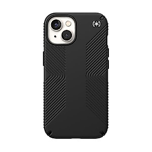 Speck iPhone 14 & iPhone 13 Case - Drop Protection, Scratch Resistant, Dual Layer Slim Phone Case for 6.1 Inch iPhones 14 - Built for MagSafe - Presidio2 Grip - Black/Black/White