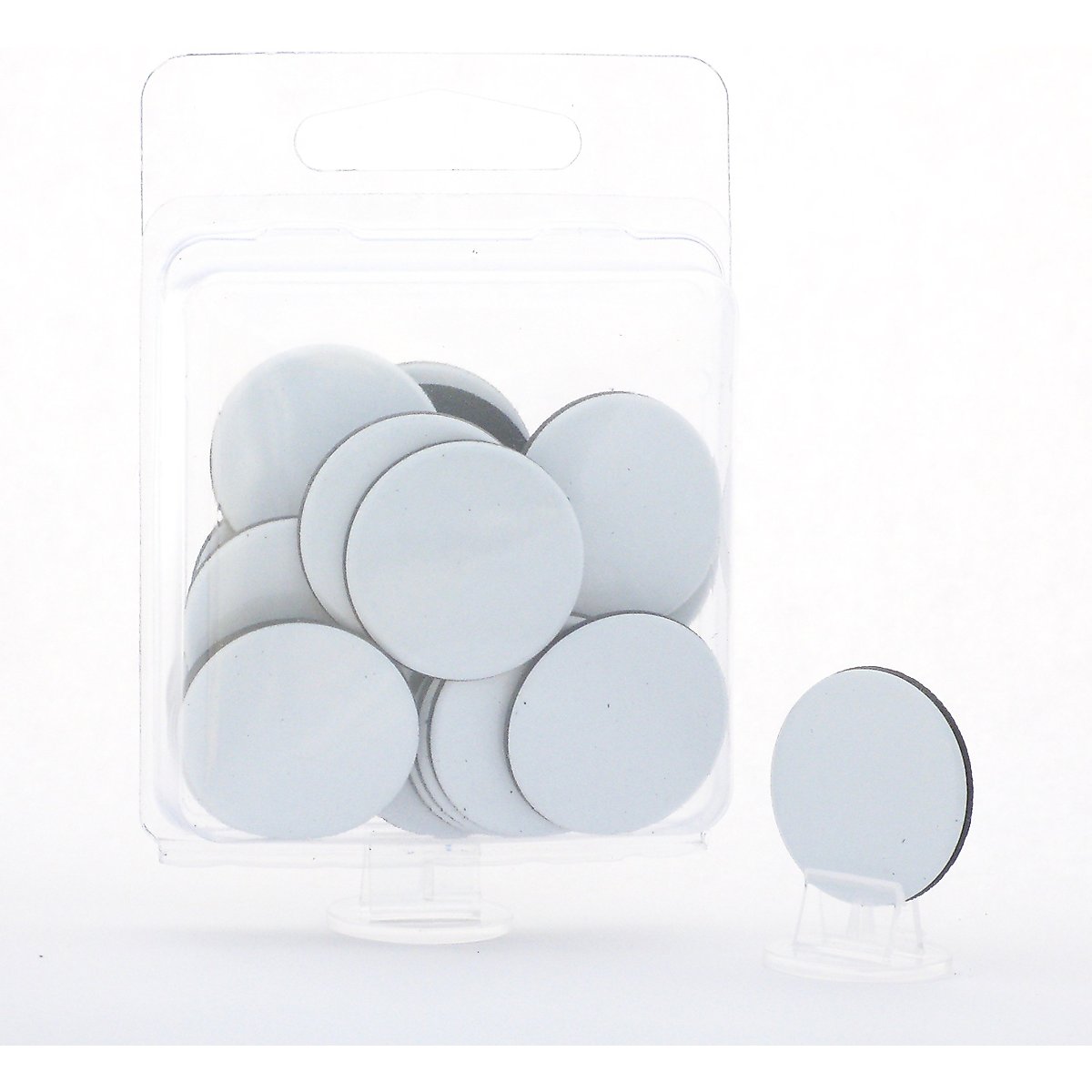 Hedral Value Pack of 24 - Dry Erase - Reusable - Blank 1" Circle Board Game Chits Tiles Counters Markers DIY D&D