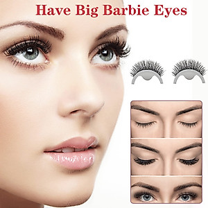 Reusable Self Adhesive Eyelashes, Eyelashes Fluffy Natural Look No Glue Needed, False Lashes Natural Look and Waterproof,Reusable False Lashes Easy put on,False Eyelashes Gift for Women Girls