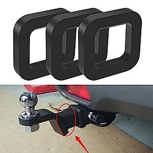 QODOLSI Pack-3 Trailer Receiver Silencer Pad, 1.96" x 3" x 0.5" Hook Cushion Rubber Pad, Noise Reduction Adjustment Ball Mounts Cushion for Trailer Hitch Receiver (Black)