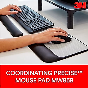 3M Gel Wrist Rest for Keyboards, Soothing 3M Gel Technology and Satin Smooth Cover for All Day Comfort and Support, Durable and Easy to Clean, 19", Black (WR85B)