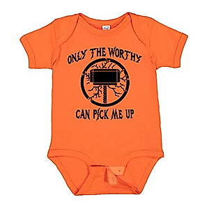 Sunray Clothing Only The Worthy Can Pick Me Up Thor Baby Onesie (12 Months, Red)