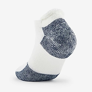 thorlos mens Max Cushion J Rolltop Running Socks, White/Navy (3 Pairs), Large US