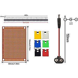 California JOS Electronics Component Fun Kit (Breadboard Super Kit) Bundle with Breadboard Cable Resistor, Capacitor, LED, Potentiometer, for Arduino, Respberry Pi