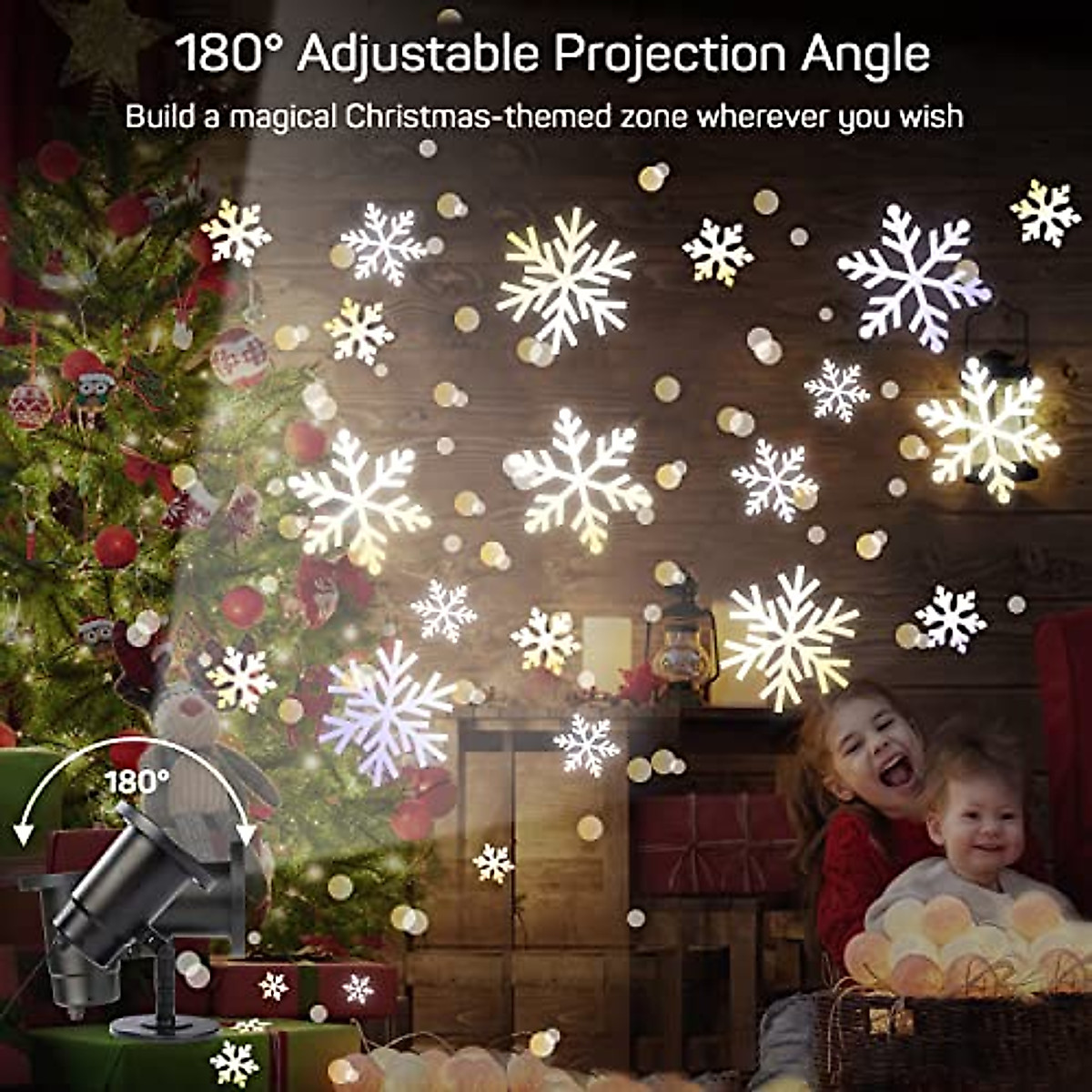 Dr. Prepare Christmas Snowflake Projector Lights, Outdoor Snowfall LED Lights, Holiday Projector with Dynamic Snowflake, IP65 Waterproof Decorative Lights for Christmas Xmas Holiday Birthday Party
