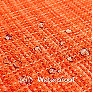 Kevin Textile Pack of 2 Decorative Outdoor Waterproof Fall Throw Pillow Covers Autumn Decorative Lumbar Pillowcases Modern Cushion Cases for Patio Couch Bench 12 x 20 Inch Orange