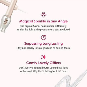 ETUDE Tear Eye Drop Liner 8g #3 Pure Sparkling Pearl (21AD) | Long-Lasting Liquid Glitter Eye Makeup with Shiny Magical Sparkle | K-Beauty
