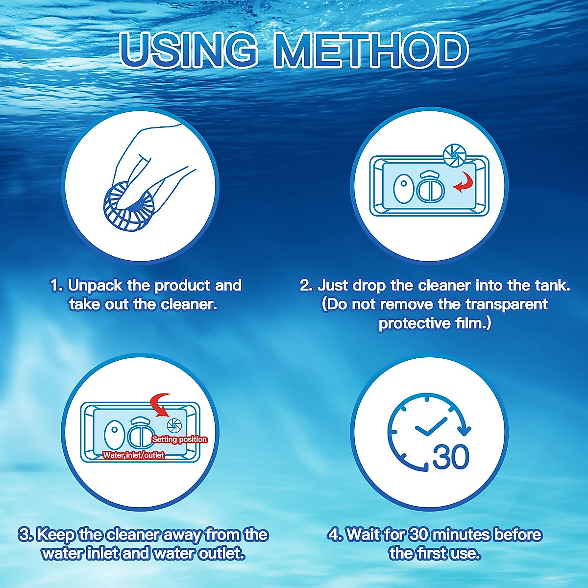 Vacplus Toilet Bowl Cleaners, Ultra-Clean Toilet Cleaners for Deodorizing & Descaling, Long-Lasting Blue Toilet Bowl Cleaner Tablets with Sustained-Release Technology Against Tough Stains (20 PACK)