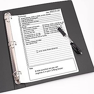 To Do List Notepad, Daily Task Planner with Checklist, 52 Sheets Tear Off Note Pad with 2023 Calendar, Work and Personal Organized, 8.5" X 11", A4 Size, 3 Hole Punched