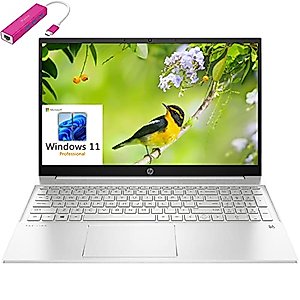 HP 2023 Pavilion 15 15.6" FHD Business Laptop, 12th Gen Intel 10 Cores i7-1255U, 16GB DDR4 RAM, 512GB PCIe SSD + 32GB Optane, WiFi 6, Bluetooth 5.2, Silver, Windows 11 Pro, ipuzzl Type-C HUB
