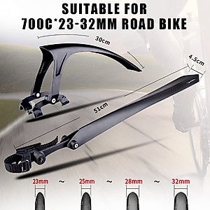 RBRL Bike Mudguard, Bicyle Fender for Road Bike, Adjustable Quick-Release Bike Fender for 700c Road Bike and Folding Bike