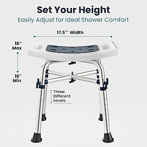 Shower Stool - Shower Chair for Inside Shower (350 lb) - Adjustable Height Shower Stool - Shower Seats for Adults, Bath Stools for Shower, Shower Chair, Shower Stools for Adults Sitting - Dark Blue