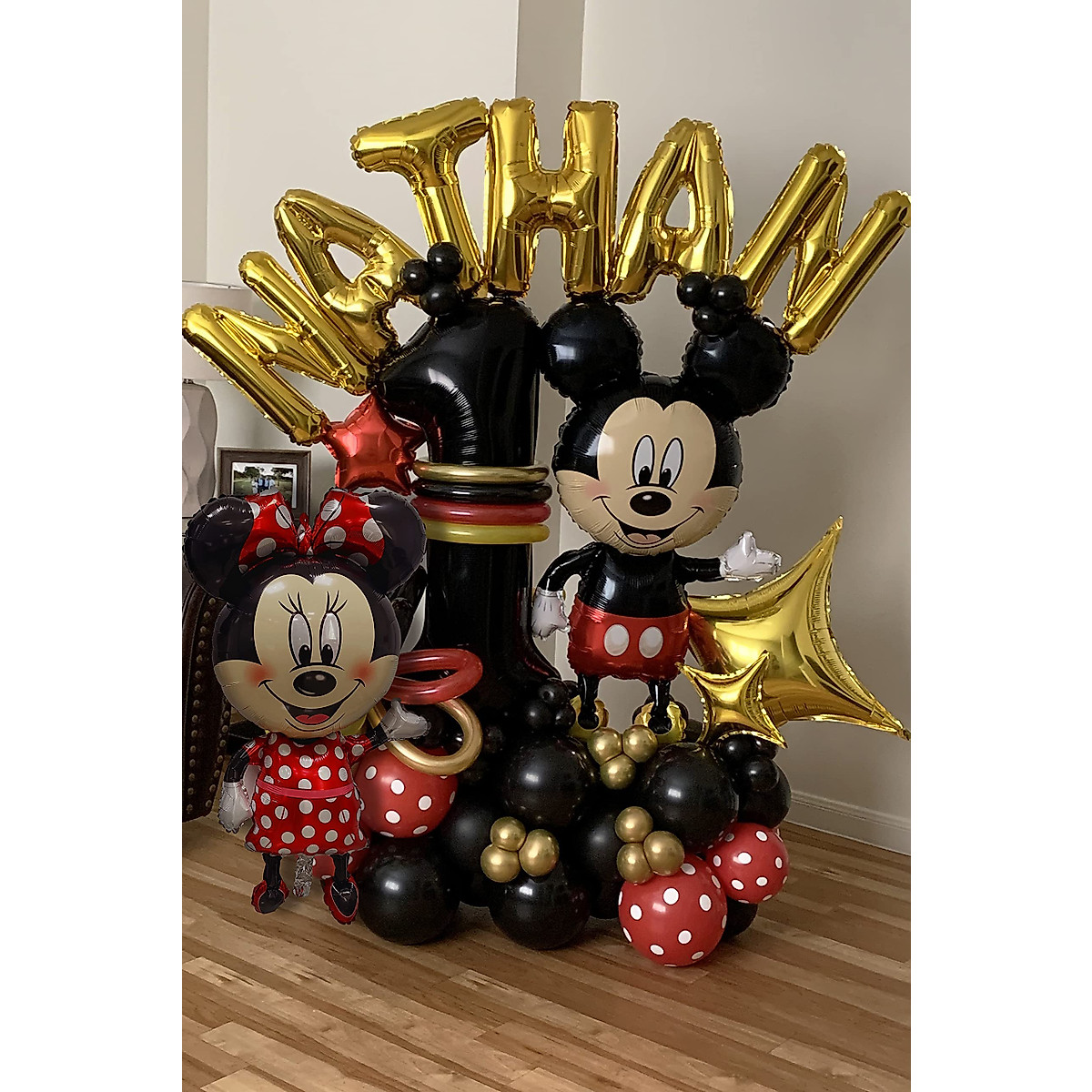 BWW 2 Pack 45inch Giant Jumbo Size Cartoon Airwalker Balloons Micke Minni Character Foil Balloons for Kids Birthday Party Decoration Supplies