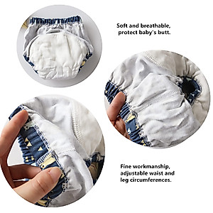 4 Pack Baby Toddler Potty Training Pants Layered Cotton Training Underwear for Toddlers Girls Boys (12-18 Months, E)